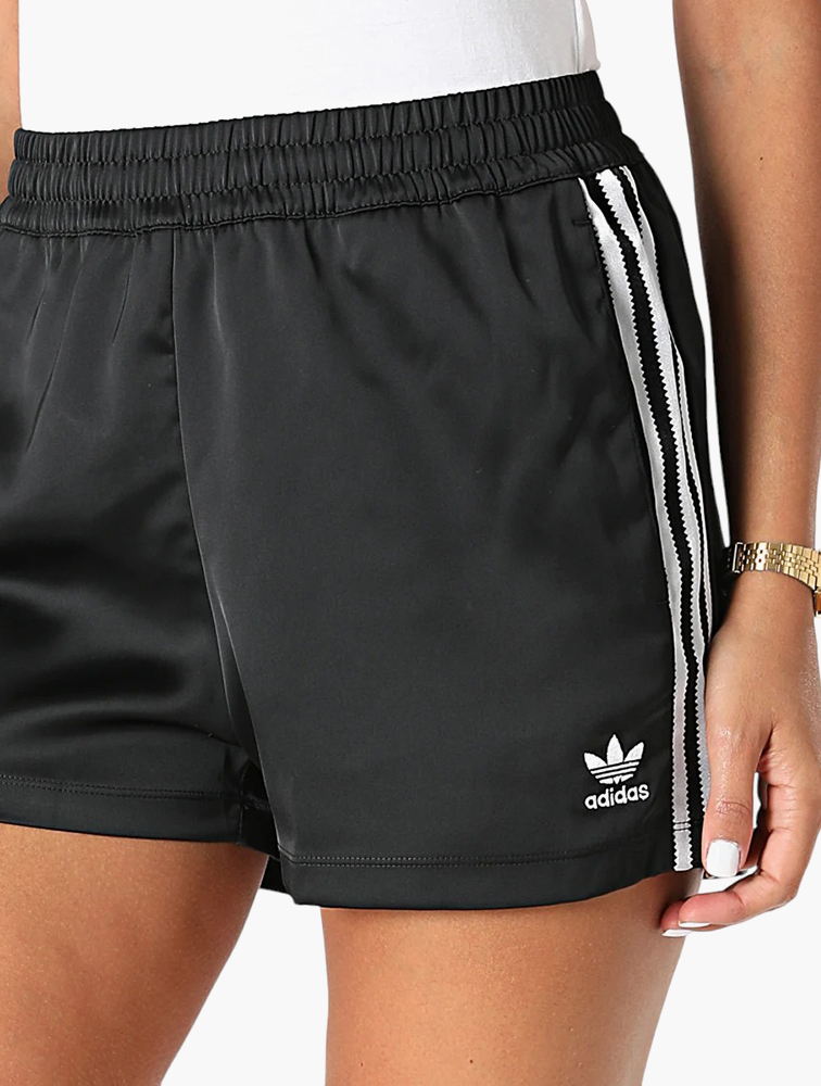 MyRunway | Shop adidas Black Adicolour Classics Satin Shorts for Women ...