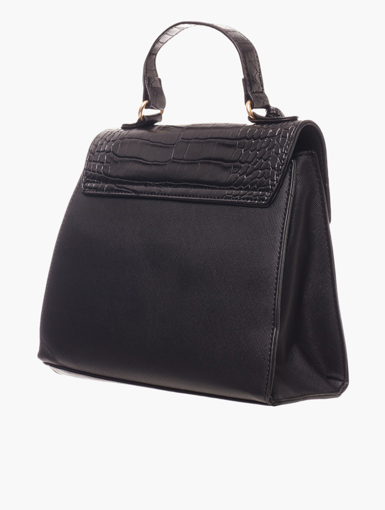 MyRunway | Shop Daily Finery Black Croc Handle Box bag for Women from ...