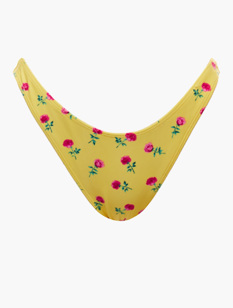Shop Forever 21 Yellow Floral Cheeky Bikini Bottoms for Women from ...