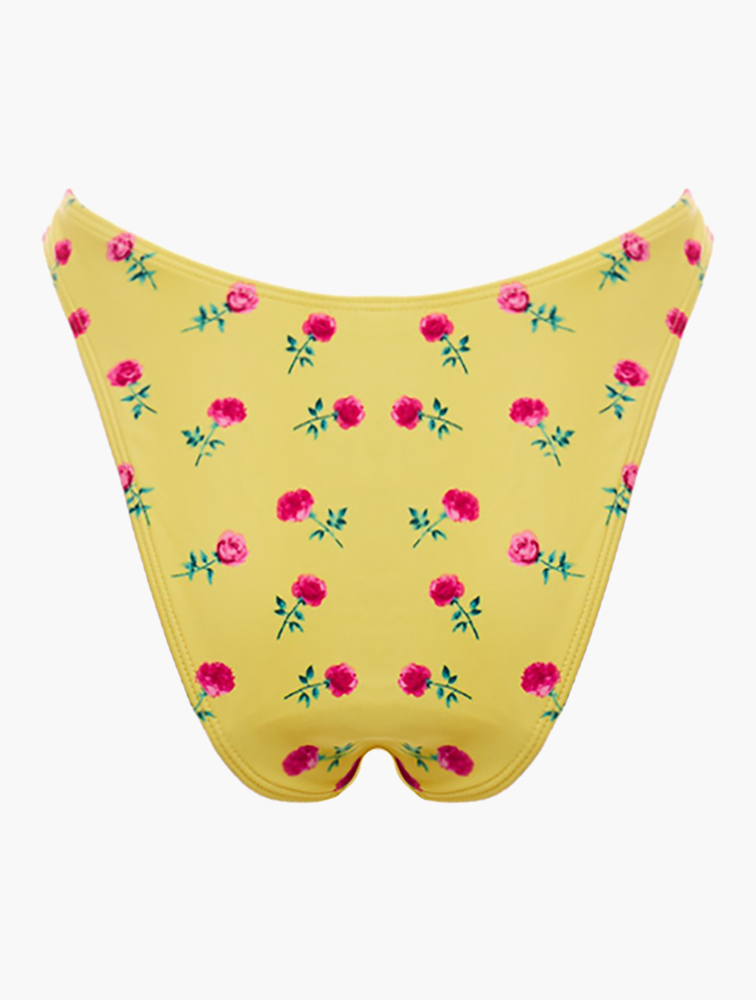 Shop Forever 21 Yellow Floral Cheeky Bikini Bottoms for Women from ...