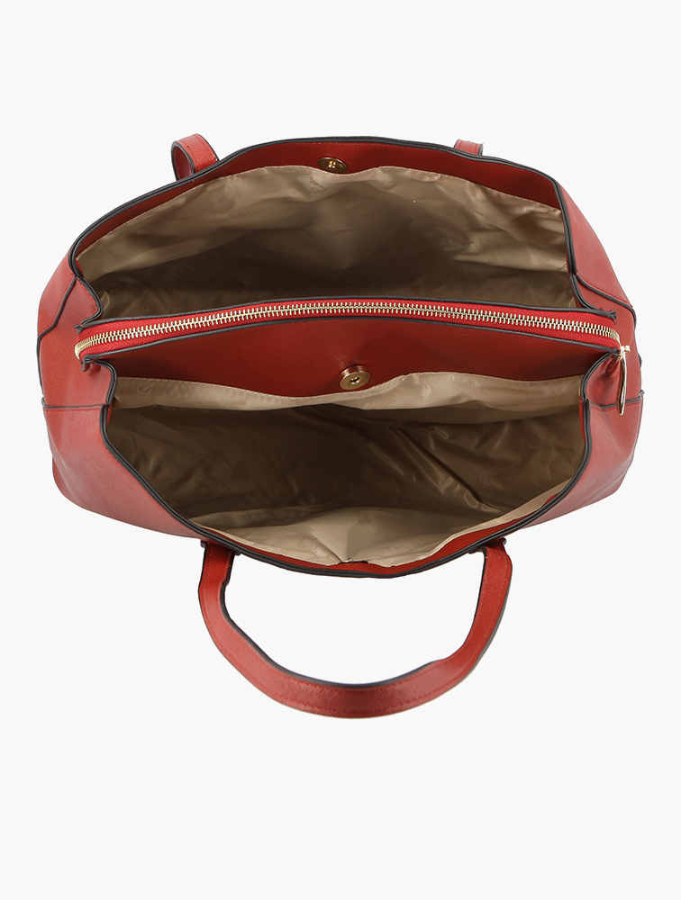 Shop Pierre Cardin Red Jenny Top Handle Handbag for Women from MyRunway ...