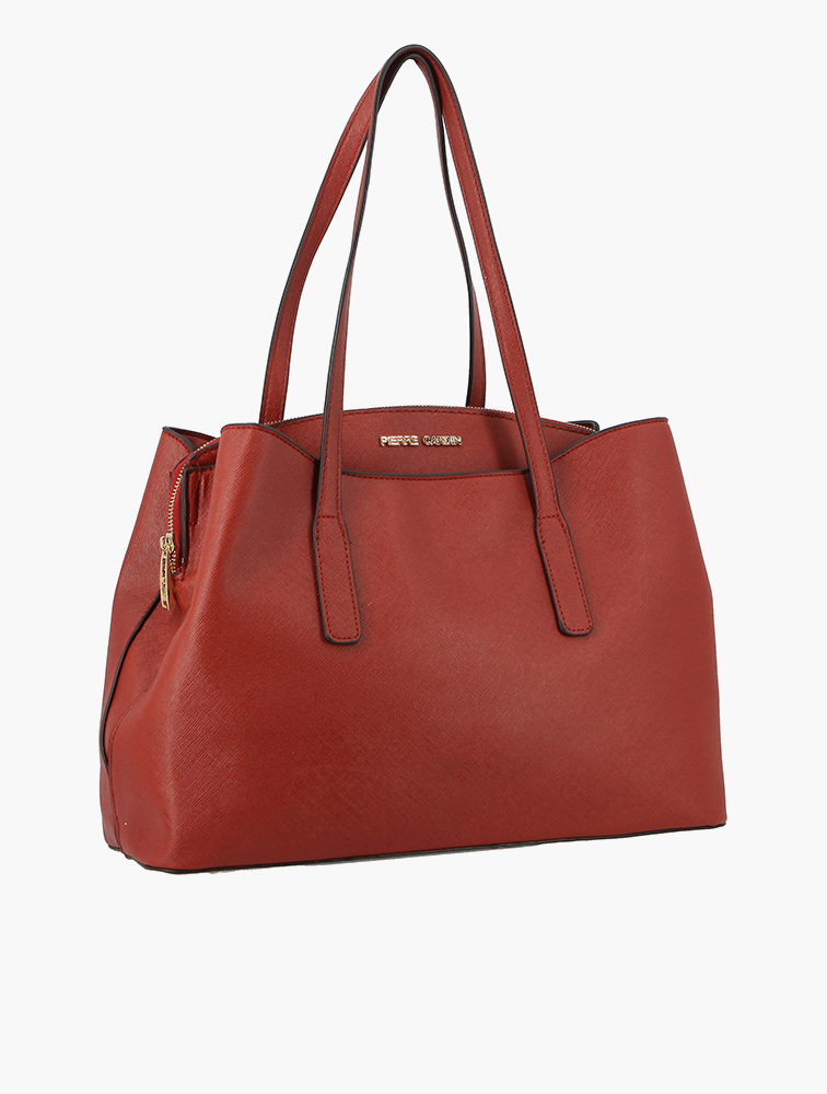 Shop Pierre Cardin Red Jenny Top Handle Handbag for Women from MyRunway ...