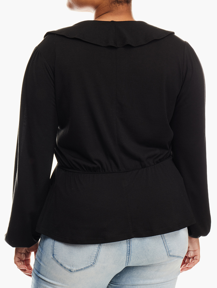 MyRunway | Shop RFO Black V-Neck Frill Blouse for Women from MyRunway.co.za