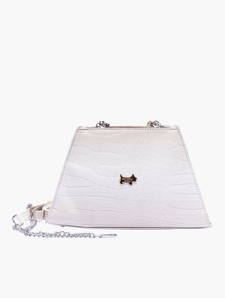 Shop Scotty Bags & Co. Ice White The Gabisile Structured Crocskin Chain ...