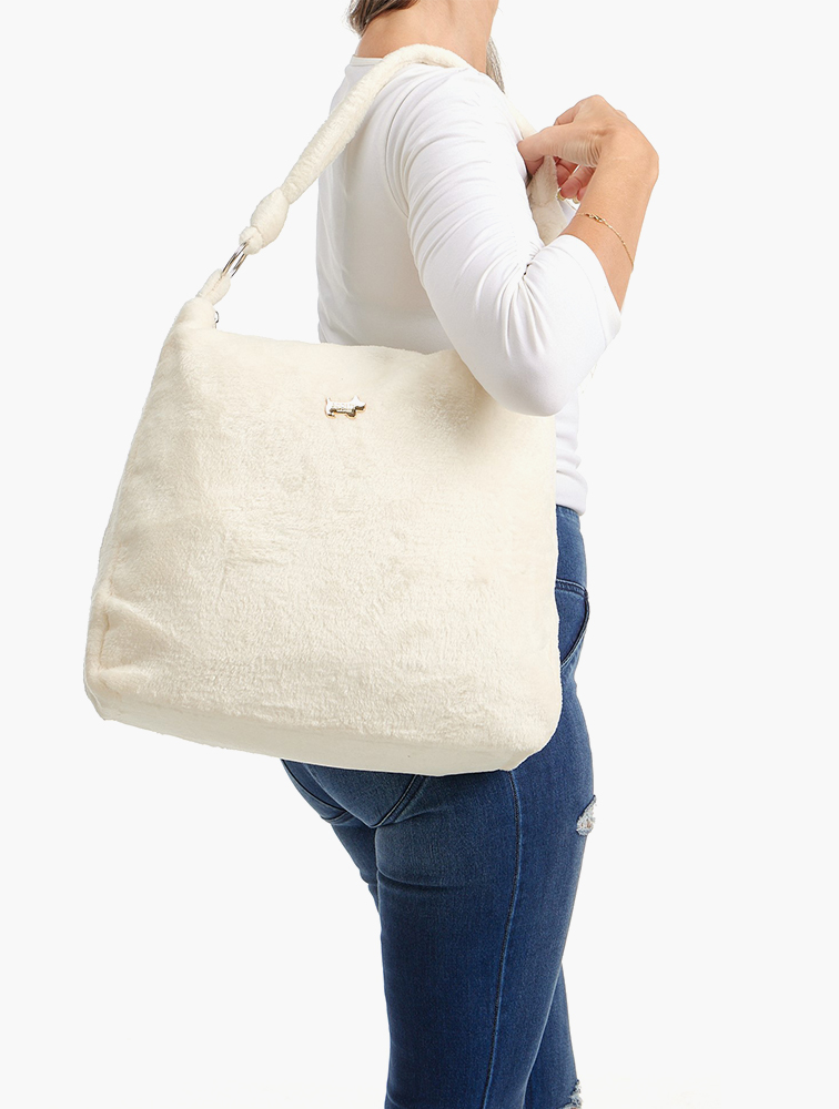Shop Scotty Bags & Co. Ice White The Mikaela Vegan Fur Classic Tote for ...