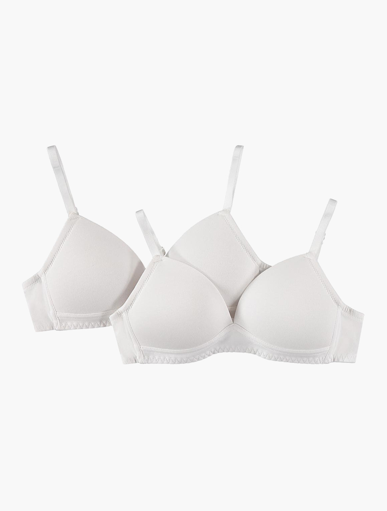 MyRunway | Shop Woolworths White Plain Padded Bras 2 Pack for Kids from ...