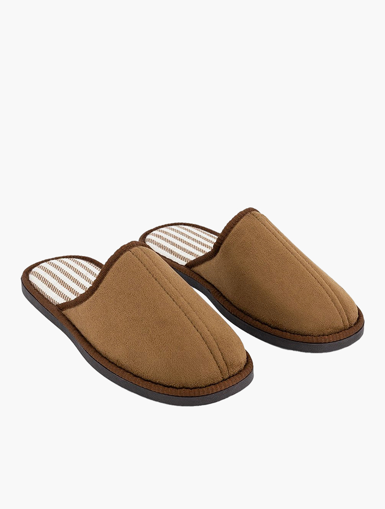 Shop Woolworths Tan Faux Suede Mule Slippers for Men from MyRunway.co.za